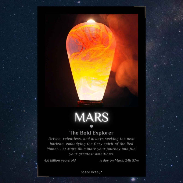 Mars Lamp | Handcrafted Orange Resin Lamp & Artistic Lighting – Space Artsy